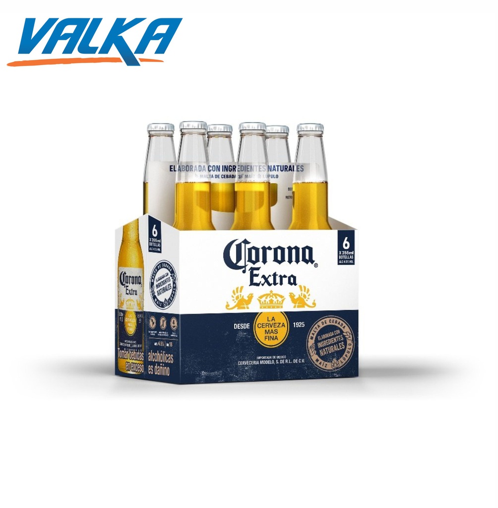 CERVEZA CORONA EXTRA SIX PACK BOTELLA 355ML | VALKA CERVEZA CORONA EXTRA SIX PACK BOTELLA 355ML | VALKA